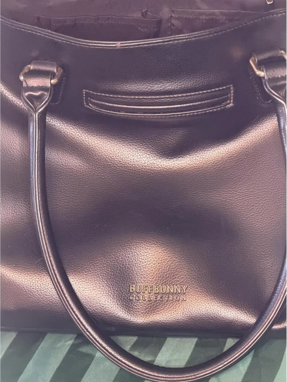 Bags | Buff Bunny Collection Black Leather Tote Bag Insulated | Poshmark